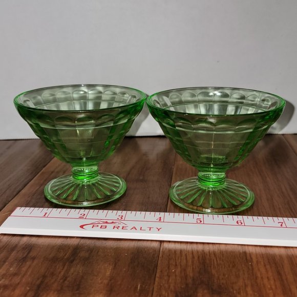 Anchor Hocking | Dining | Champagnetall Sherbet Block Optic Green ...